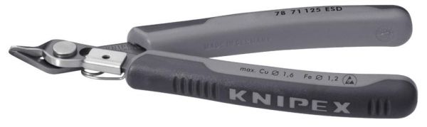 KNIPEX® Seitenschneider Elektronik ESD brüniert mit Drahtklemme 125 mm